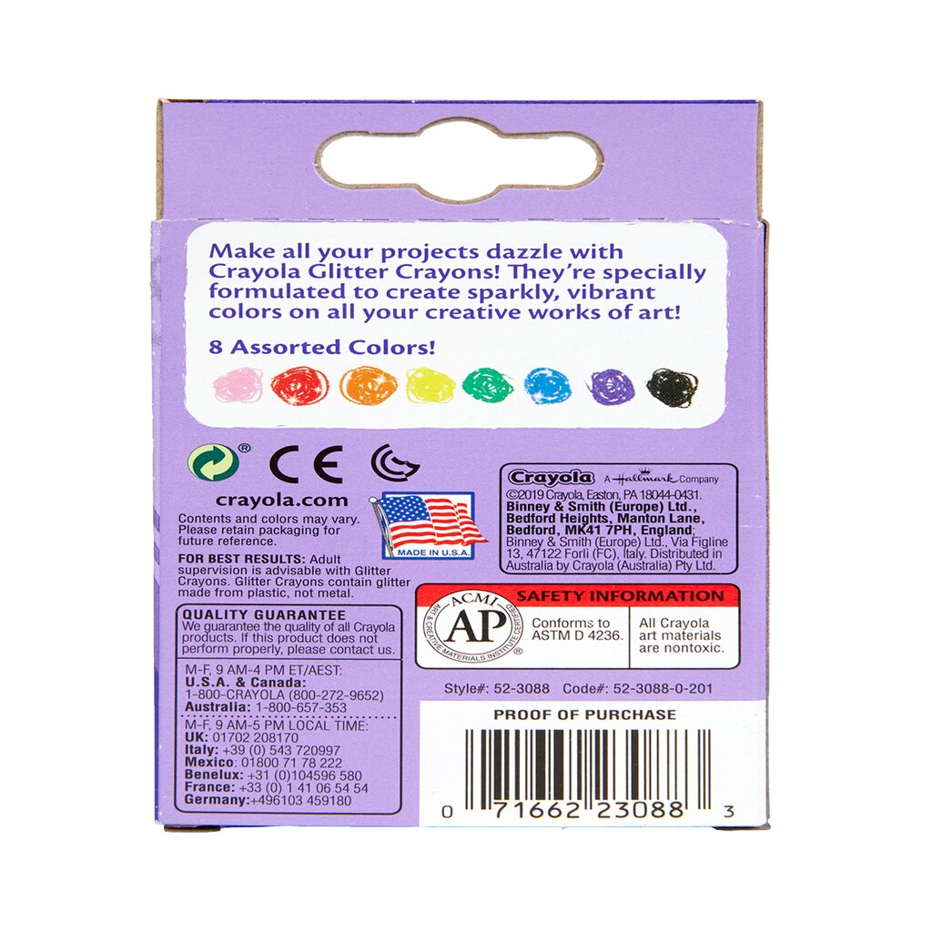 Crayola Glitter Crayons: Sparkle with Every Stroke - 8-ct. Boxes – M ...